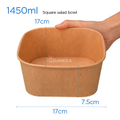 Square Kraft Salad Bowl - Buy Square salad box, Takeout Bowl, Paper ...