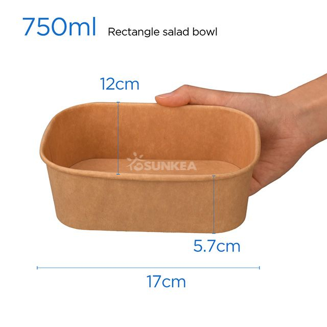 Rectangular Kraft Salad Bowl - Buy kraft salad box, Rectangular Takeout ...