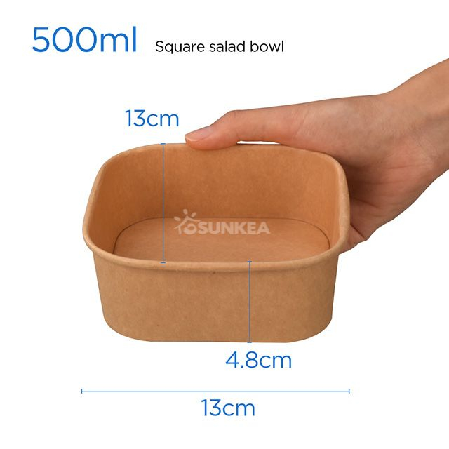 Square Kraft Salad Bowl - Buy Square salad box, Takeout Bowl, Paper ...