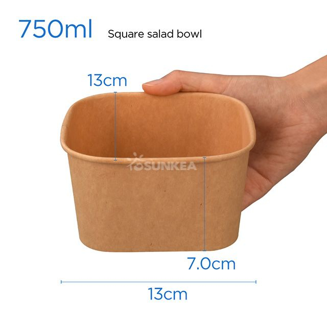 Square Kraft Salad Bowl - Buy Square salad box, Takeout Bowl, Paper ...