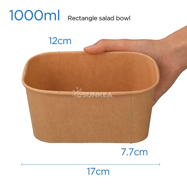 Rectangular Kraft Salad Bowl - Buy kraft salad box, Rectangular Takeout ...