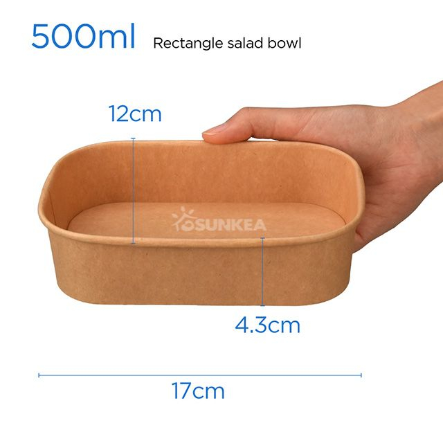 Rectangular Kraft Salad Bowl - Buy kraft salad box, Rectangular Takeout ...