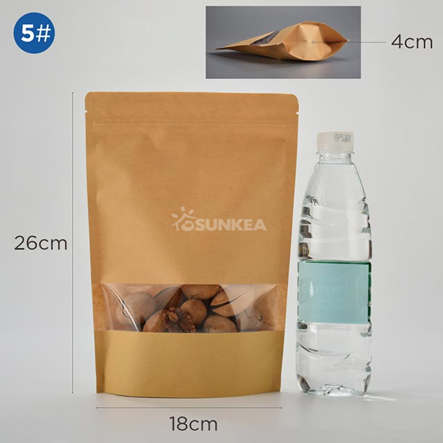 Kraft Paper Stand Up Bag with Zipper - Buy Kraft paper ziplock bag ...