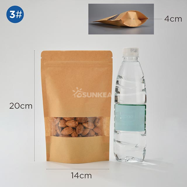 Kraft Paper Stand Up Bag with Zipper - Buy Kraft paper ziplock bag ...